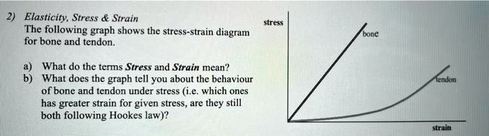 2) Elasticity, Stress Strain The following graph shows the stress ...