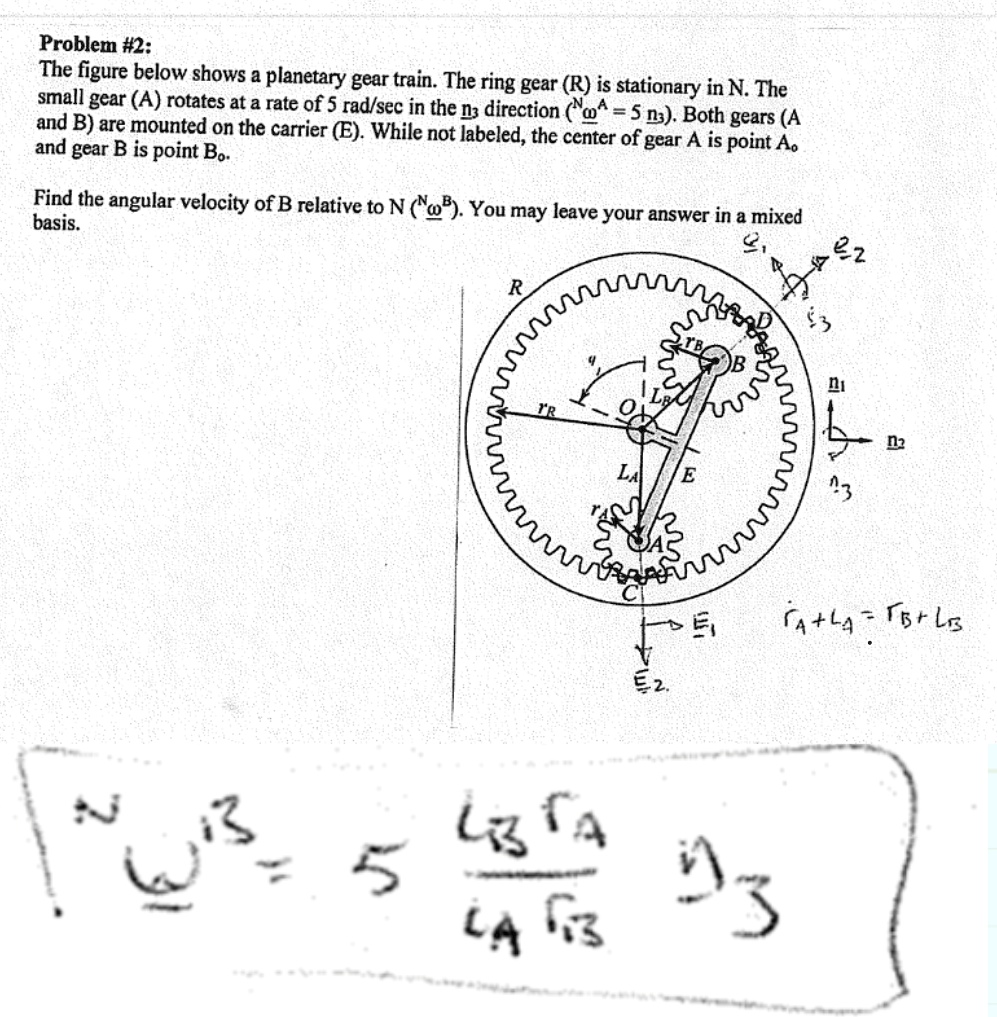 problem 2 the figure below shows a planetary gear train the ring gear r ...