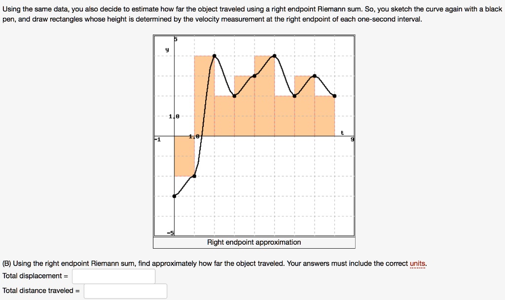 SOLVED:Using the same data, you also decide to estimate how far the object traveled using right ...