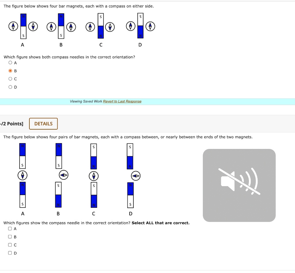 SOLVED: The figure below shows four bar magnets, each with a compass on ...