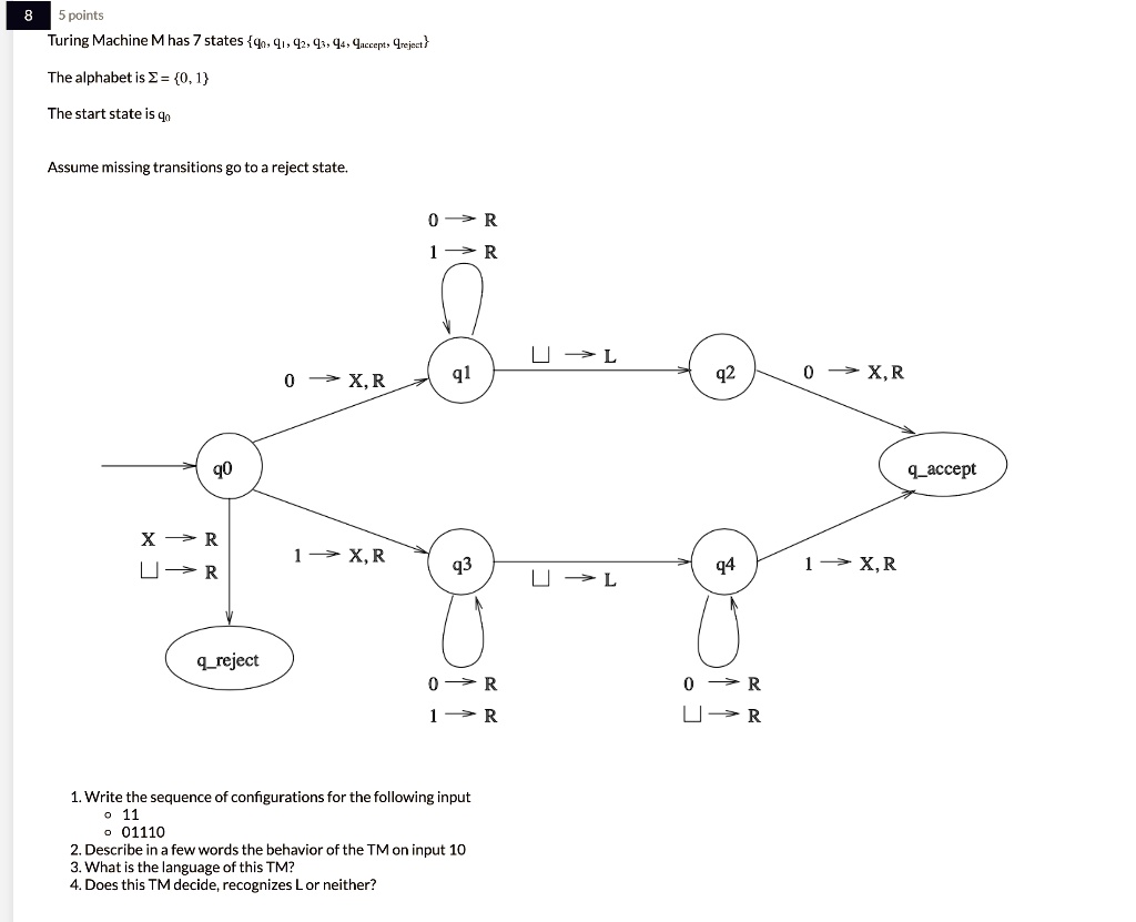 will leave thumbs up just need 3 and 4 5 points turing machine m has 7 ...