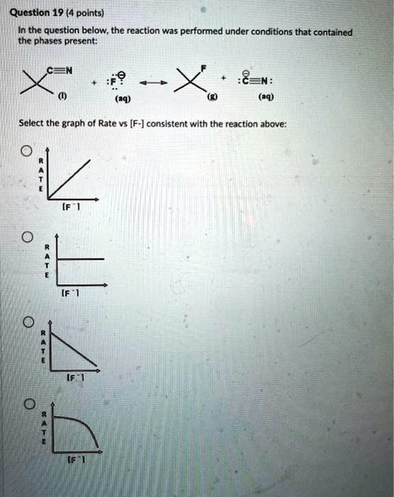 SOLVED: Question 19 (4 points) In the question below; the reaction was ...