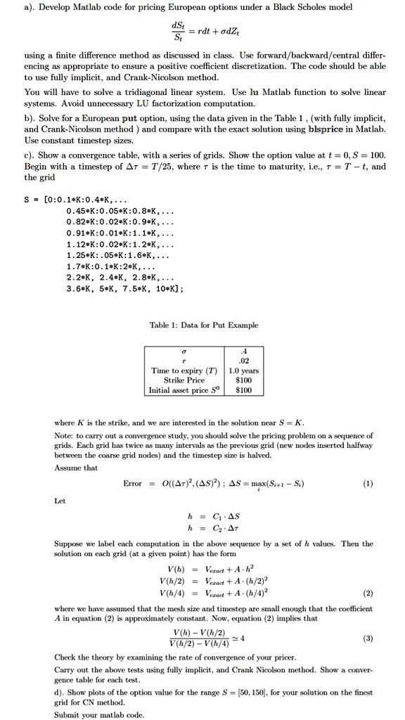 VIDEO solution: a). Develop Matlab code for pricing European options ... VIDEO solution: a). Develop Matlab code for pricing European options ...