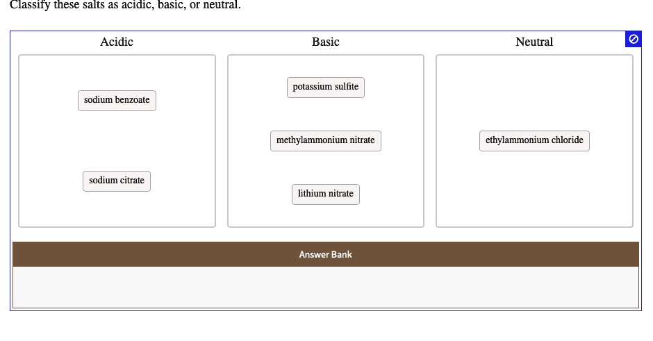 Classify These Salts As Acidic Basic Or 0850
