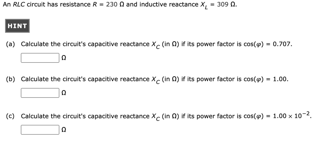 an rlc circuit has resistance r 230 and inductive reactance xl 309 q ...