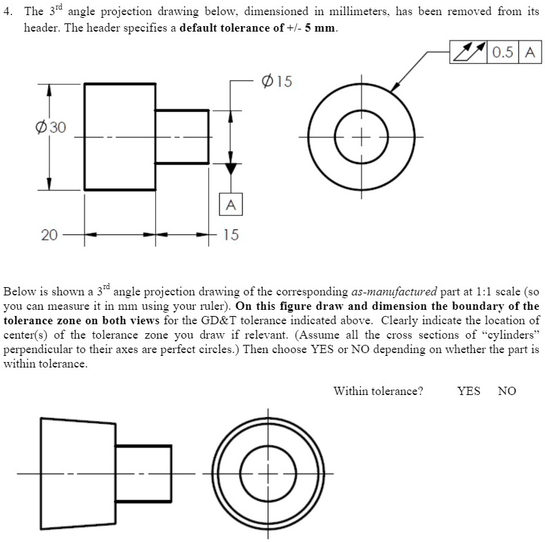 Unsure how to locate the tolerance zone in both views. The 31Â° angle ...
