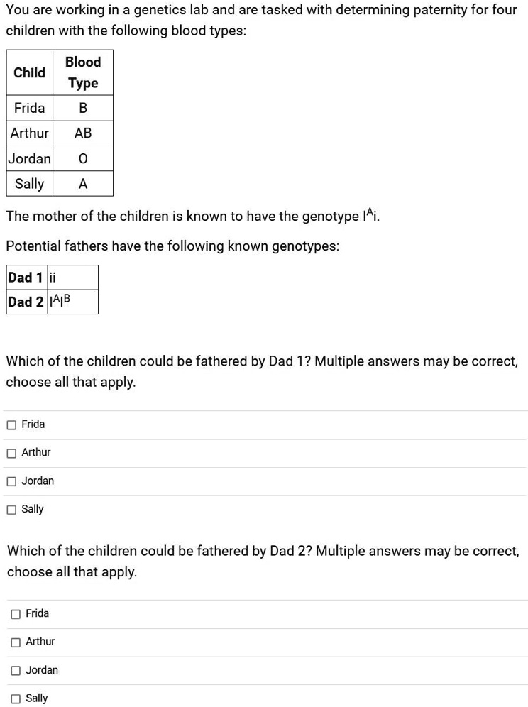 You are working in a genetics lab and are tasked with determining ...