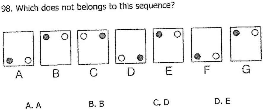 'which does not belongs to this sequence?'