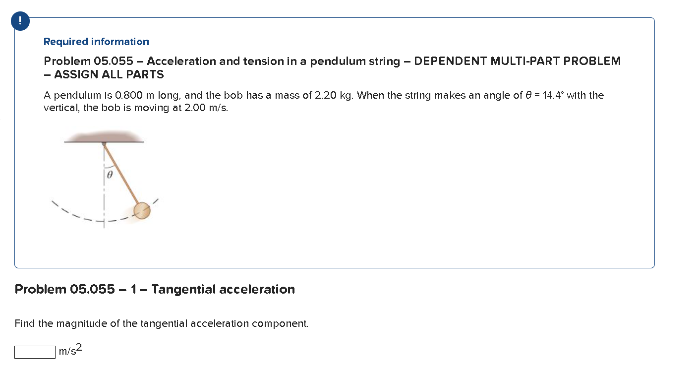 SOLVED: ! Required information Problem 05.055 - Acceleration and ...