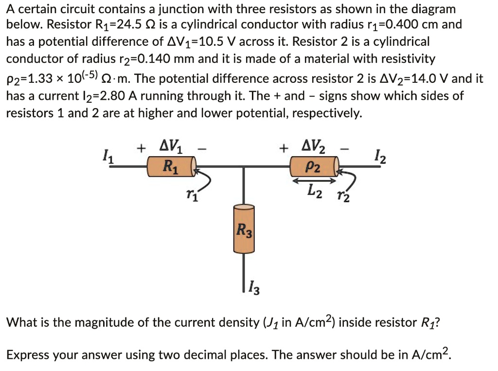 A certain circuit contains a junction with three resistors...
