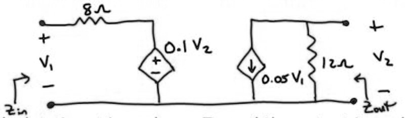 SOLVED: a) Using the circuit below, determine the Z-parameter matrix of the circuit. b ...
