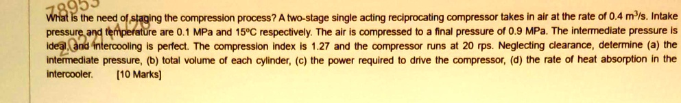 700 What Ts the need of staging the compression process? A two-stage ...