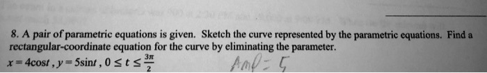 SOLVED: A pair of parametric equations is given Sketch the curve represented by the parametric ...