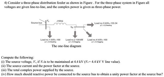 SOLVED: 41. Consider a three-phase distribution feeder as shown in Figure 1. For the three-phase ...