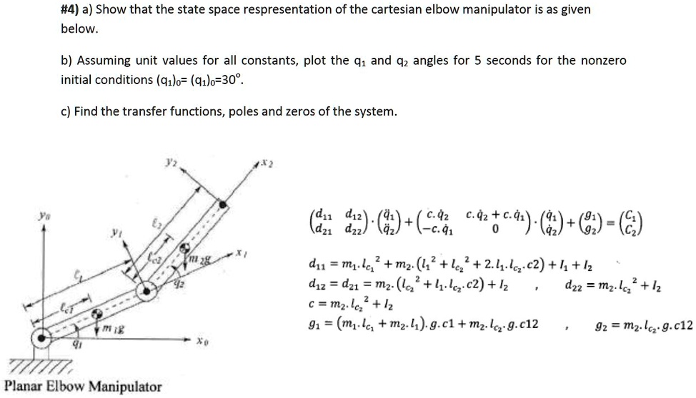 SOLVED: a) Show that the state space representation of the Cartesian ...