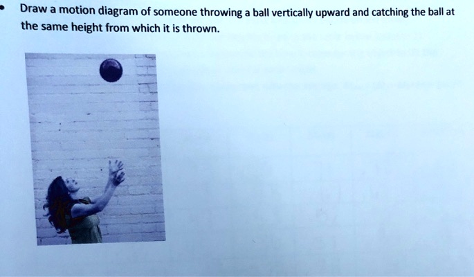 draw a motion diagram of someone throwing ball vertically upward and ...