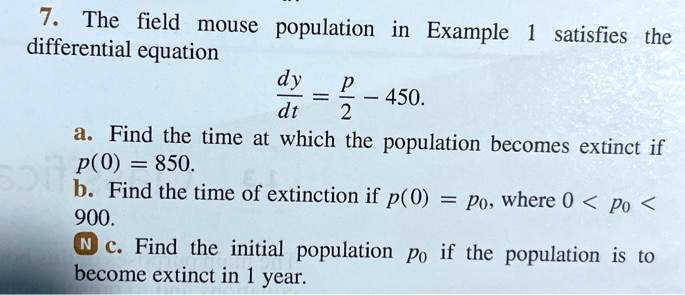 7 the field mouse population in example satisfies the differential ...