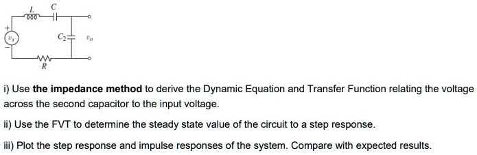 SOLVED: i. Use the impedance method to derive the Dynamic Equation and Transfer Function ...