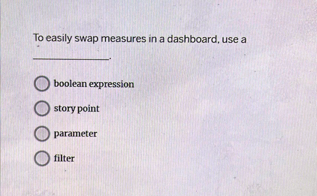 Solved To Easily Swap Measures In A Dashboard Use A Boolean Expression Story Point Parameter