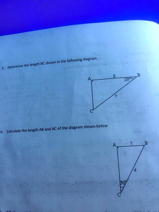 SOLVED: in the following diagram: Determine the length BC shown AB and AC of the diagram shown ...