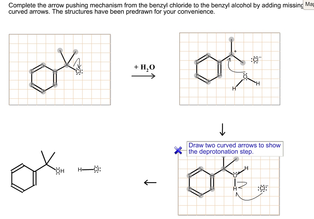 [GET ANSWER] complete the arrow pushing mechanism from the benzyl ...