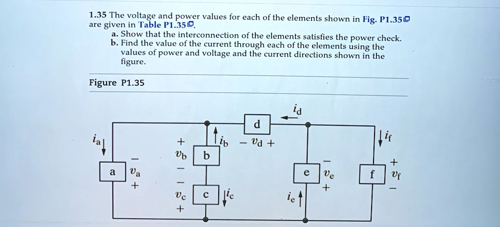 135 the voltage and power values for each of the elements shown in fig ...