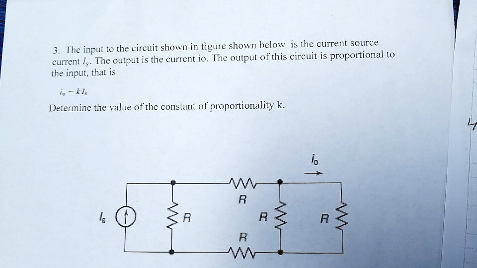 SOLVED: The input to the circuit shown in the figure below is the current source current Is. The ...