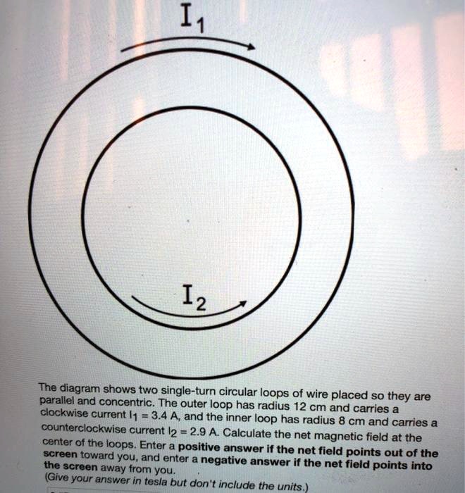SOLVED: 11 12 The diagram shows two single-turn circular loops of wire placed so they are ...