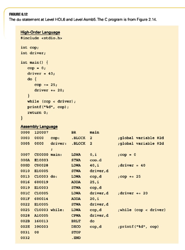 SOLVED: Texts: FIGURE 6.12 The do statement at Level HOL6 and Level Asmb5. Complete problem 6.12 ...