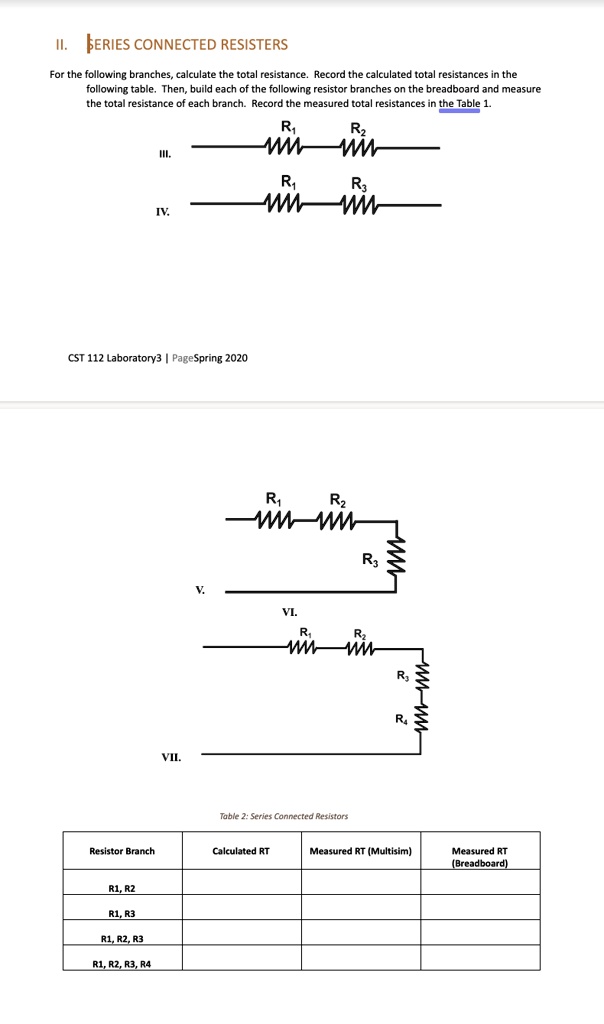 beries connected resisters for the following branches calculate the ...