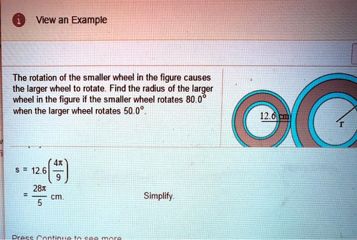 SOLVED:View an Example The rotation of the smaller wheel in the figure ...