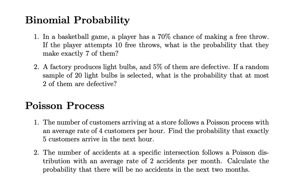 Binomial Probability 1. In a basketball game, a player has a 70% chance ...