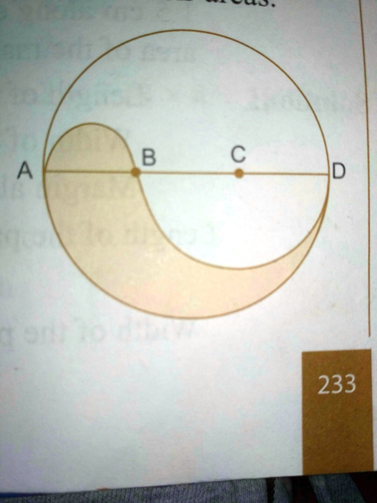 abcd is a diameter of a circle of radius 6 cm the length ab bc and cd are equal semi circles are ...