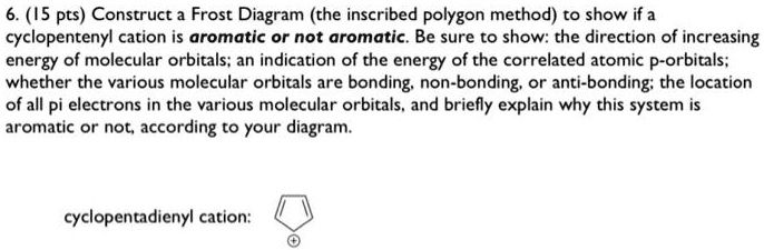 6 15 pts construct a frost diagram the inscribed polygon method to show ...