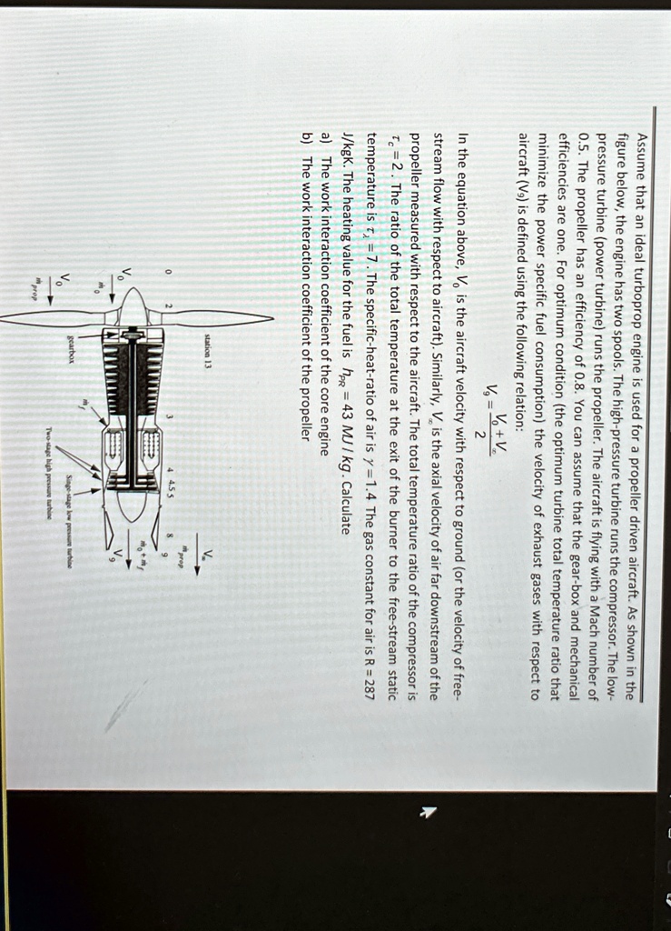 assume that an ideal turboprop engine is used for a propeller driven ...