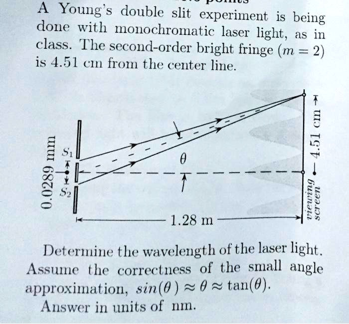 SOLVED: A Young's double slit experiment is done with monochromatic ...