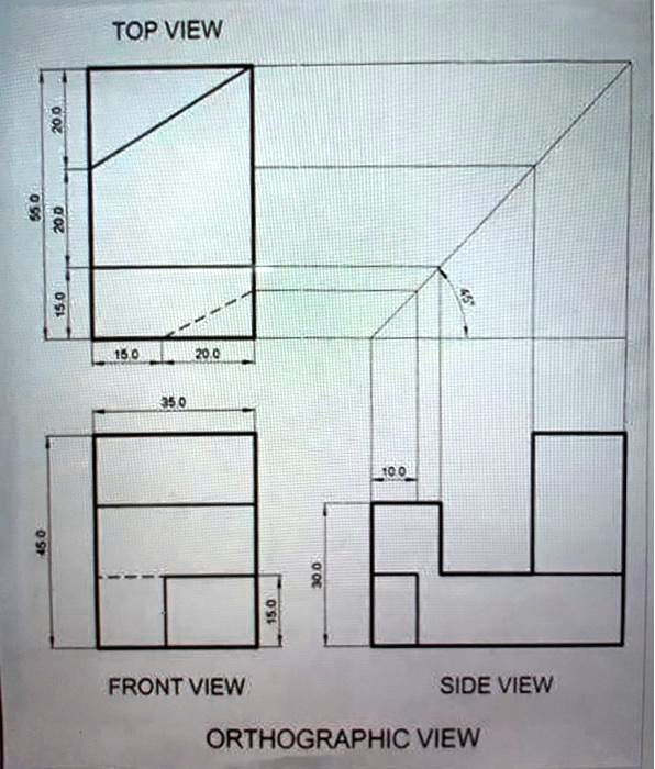 SOLVED: Draw the isometric view with steps and dimensions TOP VIEW 40 FRONT VIEW SIDE VIEW ...