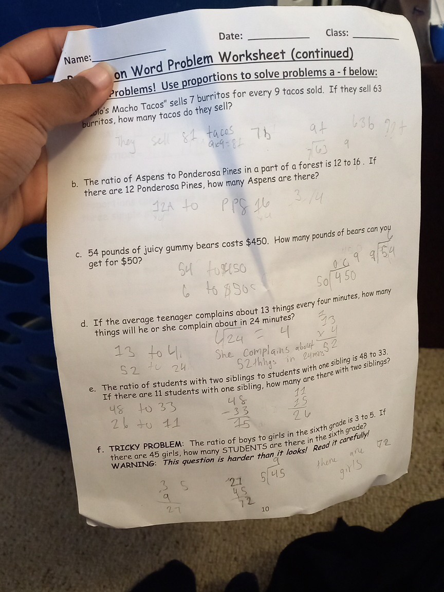 SOLVED: Date: Class: Name: on Word Problem Worksheet (continued ... SOLVED: Date: Class: Name: on Word Problem Worksheet (continued ...