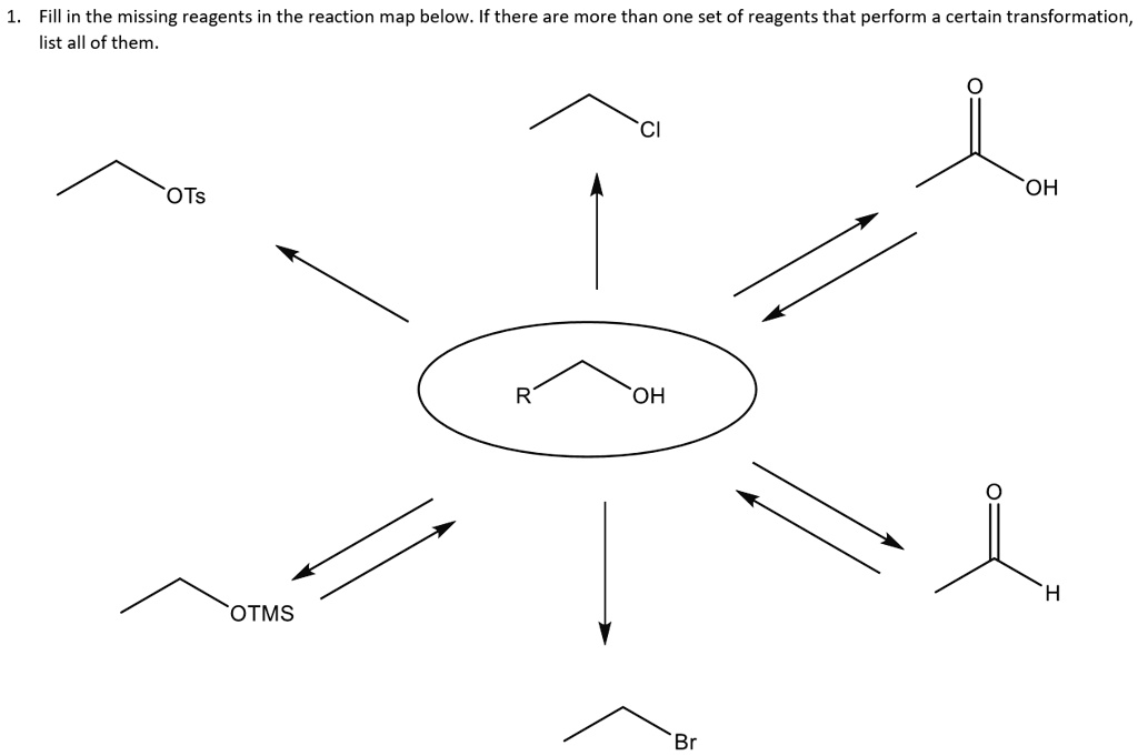 SOLVED: Fill in the missing reagents in the reaction map below. If ...