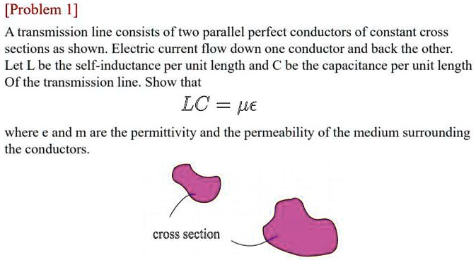 SOLVED: [Problem 1] A transmission line consists of two parallel ...