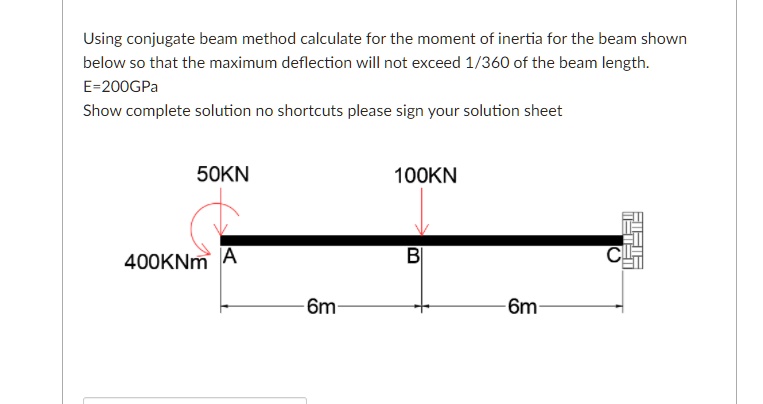 include all necessary figures and complete solution using conjugate beam method calculate for ...