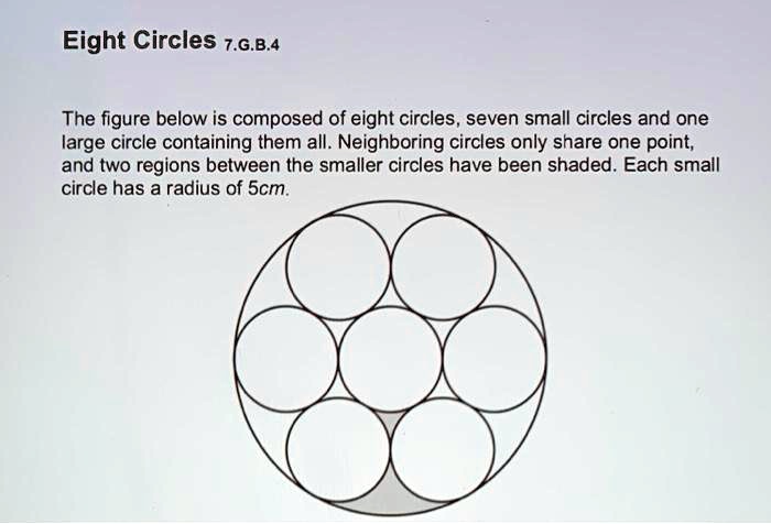 SOLVED: The figure below is composed of eight circles: seven small ...