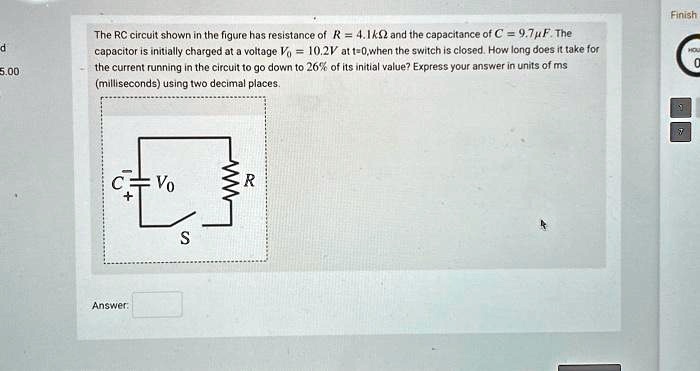SOLVED: The RC circuit shown in the figure has a resistance of R = 4.1 ...