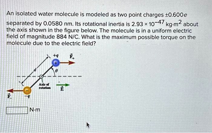 SOLVED: HELP! An isolated water molecule is modeled as two point ...