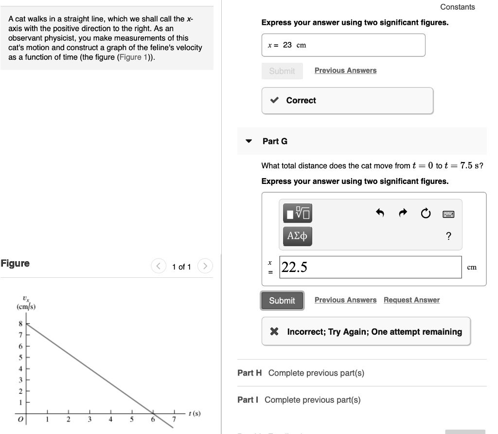 constants a cat walks in a straight line which we shall call the x axis ...