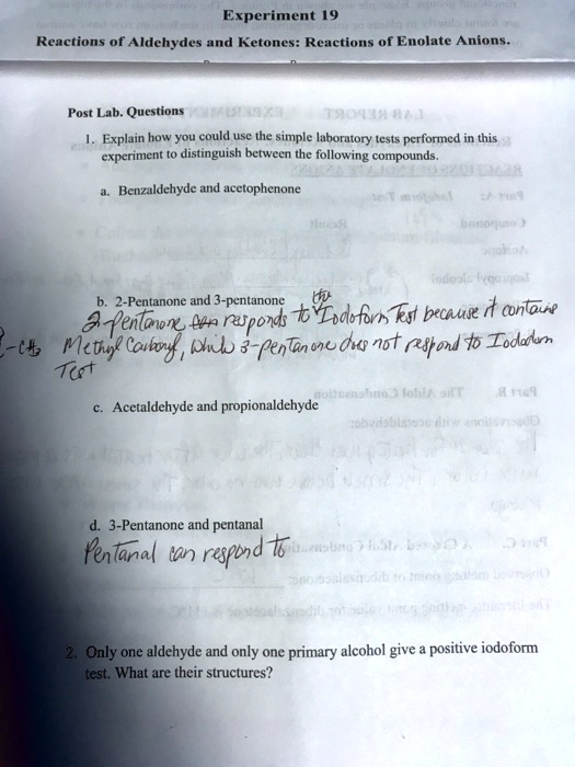 Experiment 19: Reactions of Aldehydes and Ketones - Reactions of ...