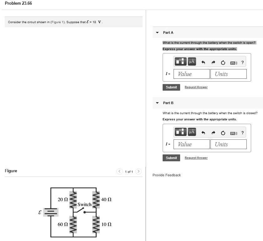 SOLVED: Problem 23.66 Consider the circuit shown in Figure 1. Suppose that V = 18 V. Part A ...