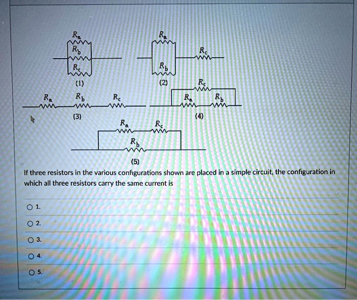 SOLVED: If three resistors in the various configurations shown are ...