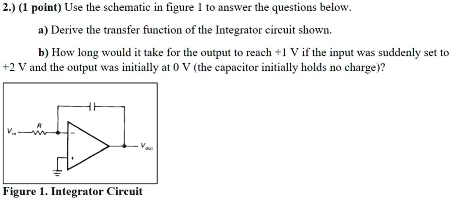 SOLVED: 2.) (1 point) Use the schematic in figure ] to answer the questions below a) Derive the ...