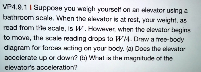 VP4.9.1 Suppose you weigh yourself on an elevator using a bathroom ... VP4.9.1 Suppose you weigh yourself on an elevator using a bathroom ...